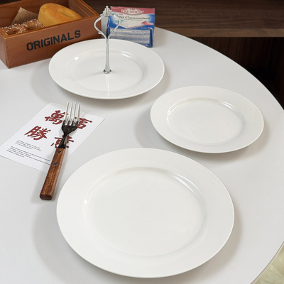 极简纯白餐厅通用意面甜品百搭出片餐盘高级感家用客厅水果串盘