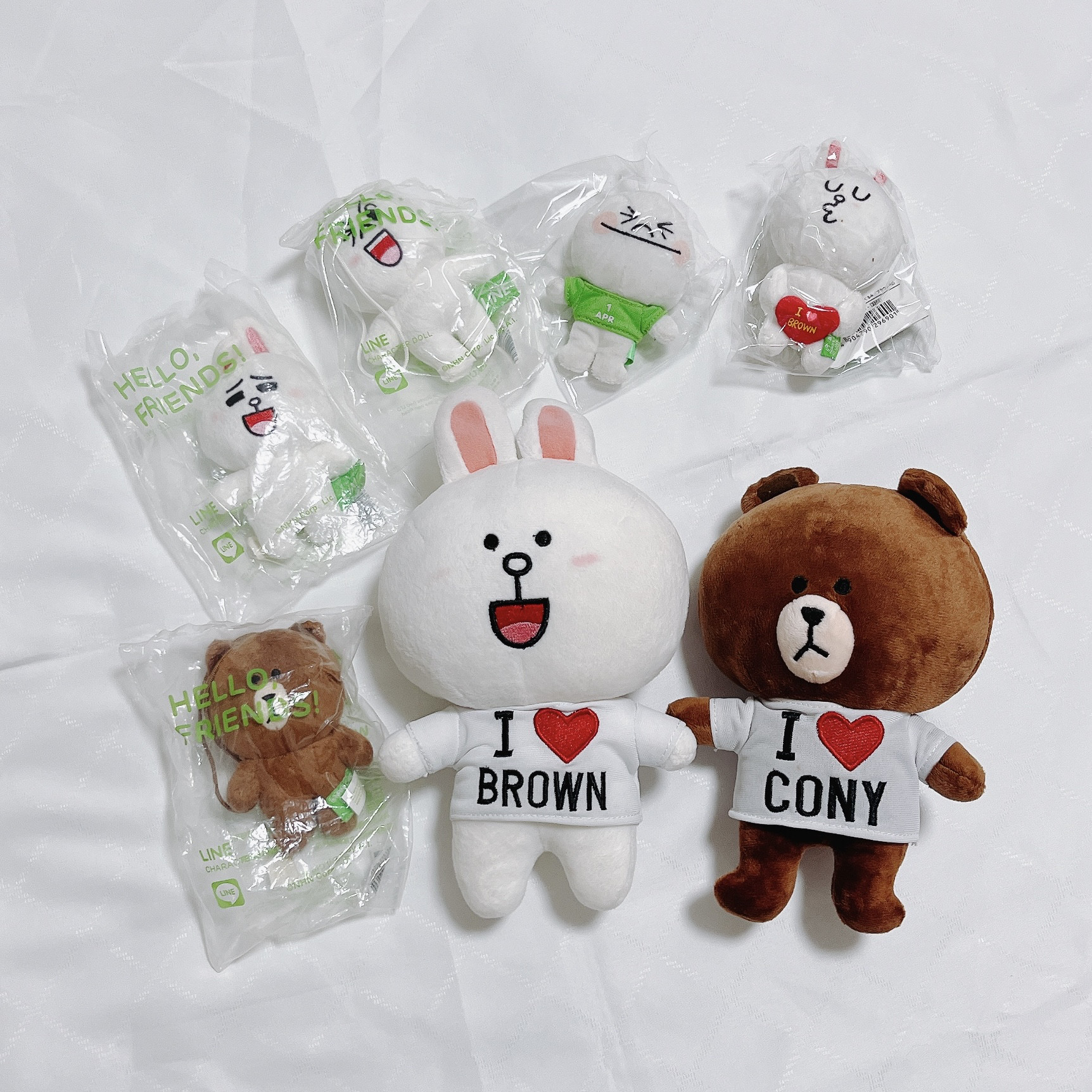 Line Friends可妮兔布朗熊毛绒公仔挂件