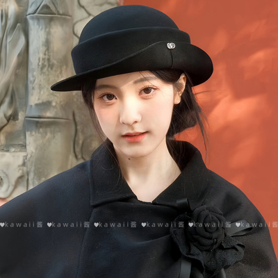 民国千金优雅羊毛呢礼帽