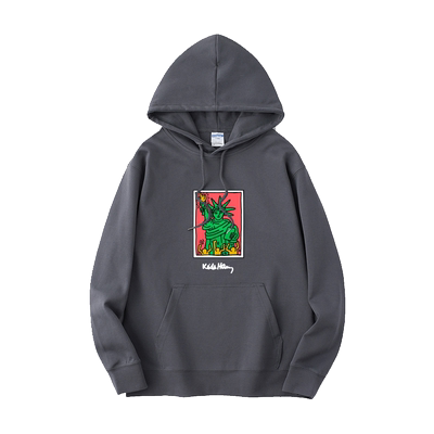 欧美凯斯哈林涂鸦联名卫衣连帽