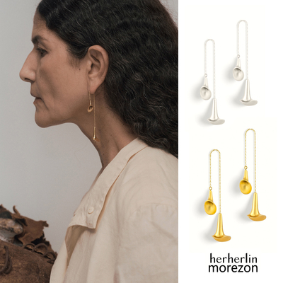 MOREZON【herherlin】25AW新款小众潮人精致角铃双声925银耳线女