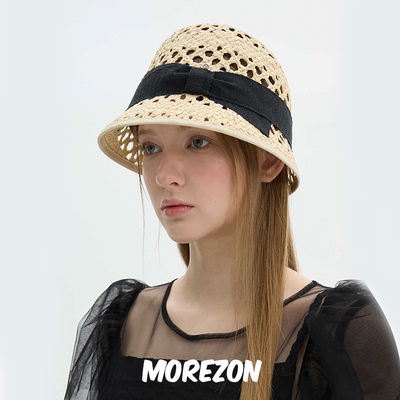 MOREZON【Brown hat Coco Cap】25SS潮人优雅镂空蝴蝶结渔夫帽子