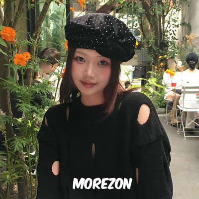 MOREZON【POESIE D'AME VELVET BOW BERET】25AW点点蝴蝶结贝雷帽