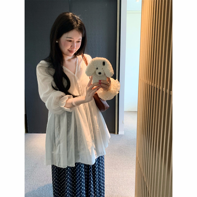 城南边儿苎麻中长款衬衫温柔风