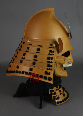 风林悍甲*日本甲胄*武士盔甲 真人可穿 【革金漆涂桃形兜】