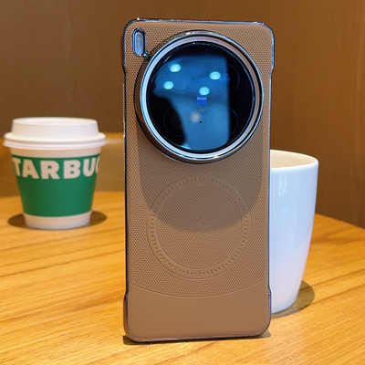 适用vivox200ultra手机壳新款超薄皮纹磁吸无边框vivox200s新品防摔高级感保护套男vivo系列外壳高端磨砂散热