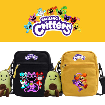 恐怖波比微笑动物Smiling critters儿童帆布小方包轻便百搭斜挎包