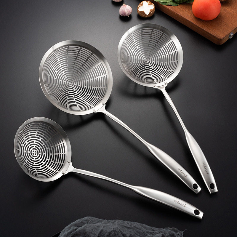 onlycook 304不锈钢漏勺家用滤勺厨房馄饨饺子捞面大勺子漏网笊篱_虎窝淘