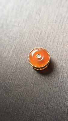 【赏】木易日辰 天然翡翠A货冰橙色平安扣18k金路路通吊坠多用款