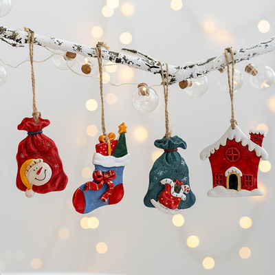 Christmas resin small pendant Christmas socks gift package r