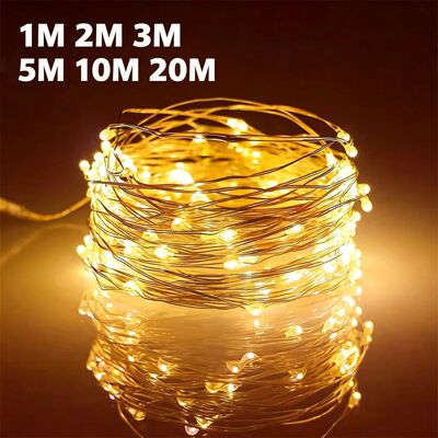 USB Led Fairy Lights Copper Wire String 1/2/3/5/10/20M 200LE