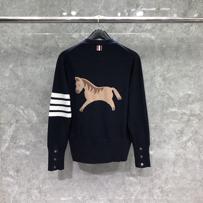 tb开衫针织衫外套男女款小马嵌花