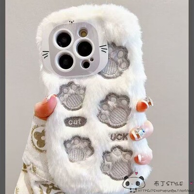 秋冬毛绒vivo x300pro手机壳y400/y500猫爪x100毛茸茸x200mini网红s50女s30u/s20情侣s21/s19/s18/s17t4x/v40