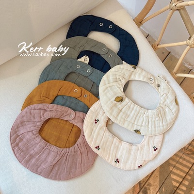 宝宝100%纯棉口水巾防吐奶