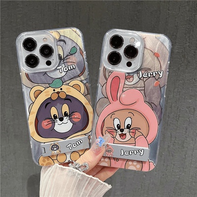 情侣猫和老鼠适用16苹果15promax手机壳iphone141211红米k70小米13荣耀8090P50保护套3040华为pura70mate60