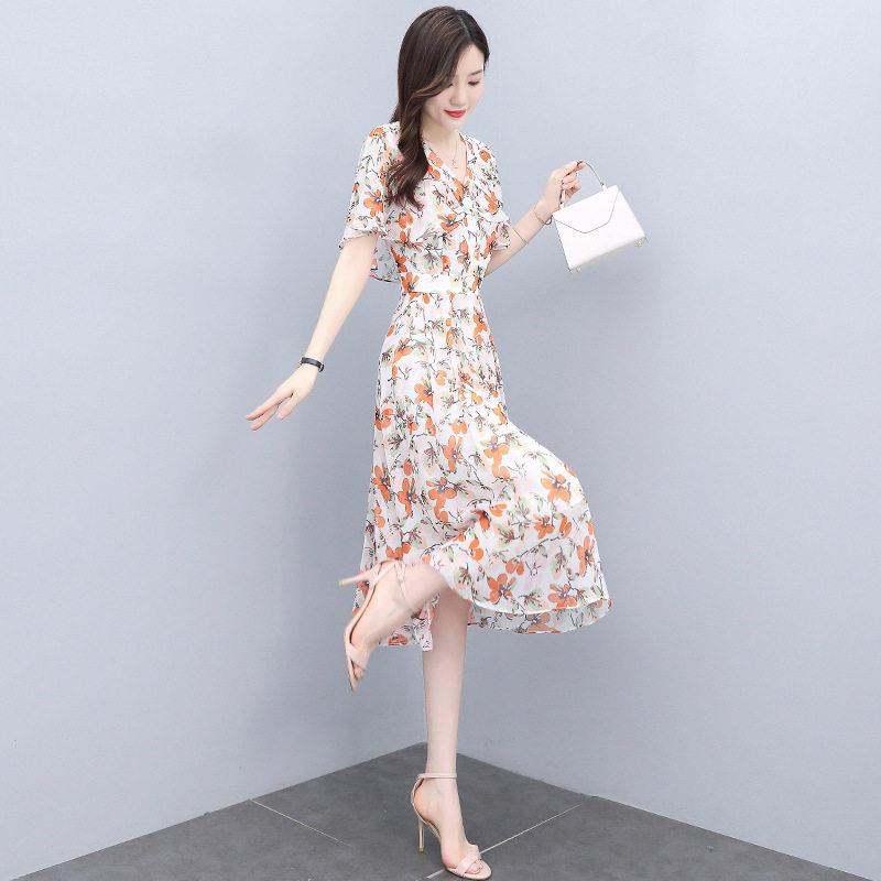 碎花连裙女夏今年流ZHANG669新款气质身法式温修柔行风衣雪纺甜美