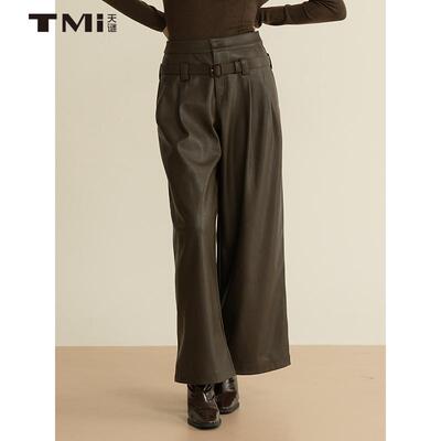 时尚直筒裤百搭PU皮裤