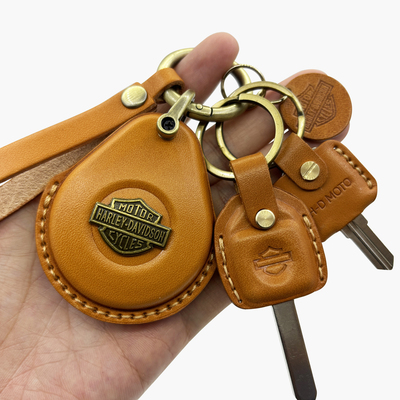 适用于哈雷钥匙三件套真皮钥匙套