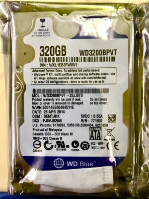 WD/西部数据 WD3200BPVT 320G SATA3Gb/s 5400转8M 笔记本硬盘