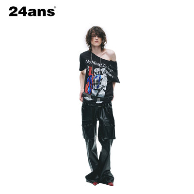 24ANS LTD 朋克T恤⑴激光烧花工艺⑵水浆印花⑶后背remake破坏