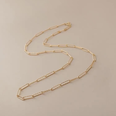 叠戴链条超闪纹理锁骨项链