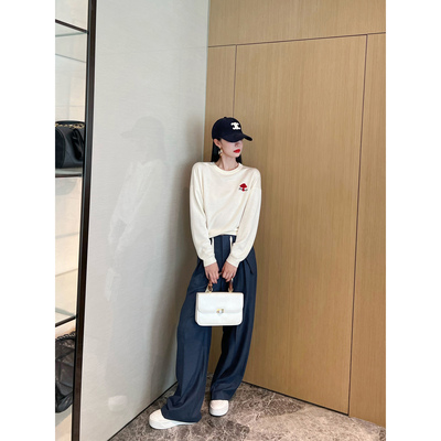 NancyCavally老钱风连腰阔腿神裤