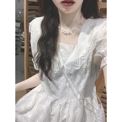 法式初恋连衣裙女夏小个子泡泡袖气质收腰温柔风仙女在逃公主长裙