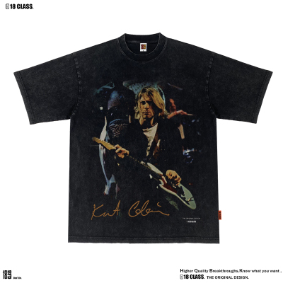 Nirvana涅槃乐队KurtCobain复古美式摇滚重磅水洗做旧宽松短袖T恤