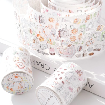 《vol.5咖啡》模切贴纸卷｜花夭studio 猫咪兔兔仓鼠咖啡饮品