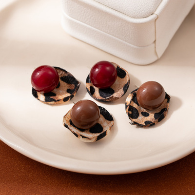 跨境新款银针复古撞色时尚耳饰