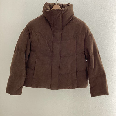 艾莱依2025冬季新款灯芯绒女短款羽绒服6025204033吊牌价1197