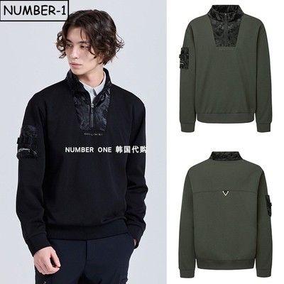 韩国代购challenger高尔夫球服25年男秋冬半拉链小高领长袖套头衫