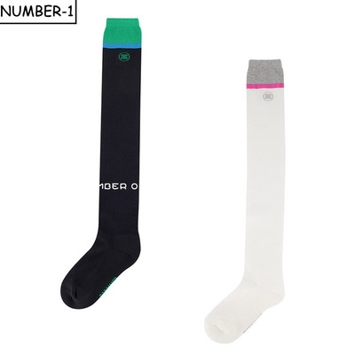 过季打折韩国代购RAINMAKER高尔夫女款柔软弹力拼色过膝袜高筒袜