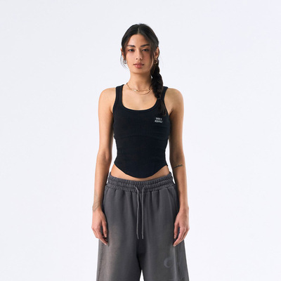 黑ML白L现货李惠利同款HDEX 25春夏修身收腰罗纹吊带背心韩国代购