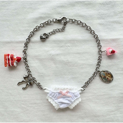 现货MOMENTEL 24春夏新款设计感小众y2k项链复古锁骨链韩国代购