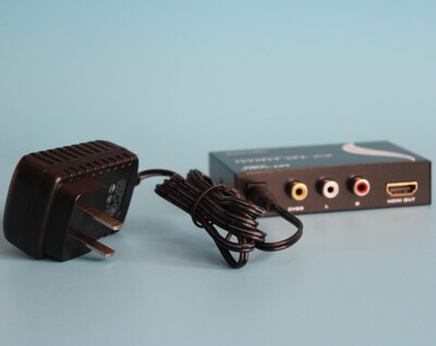 迈拓MT-AH312 AV转HDMI高清转换器(CVBS)转HDMI红黄白莲花转HDMI
