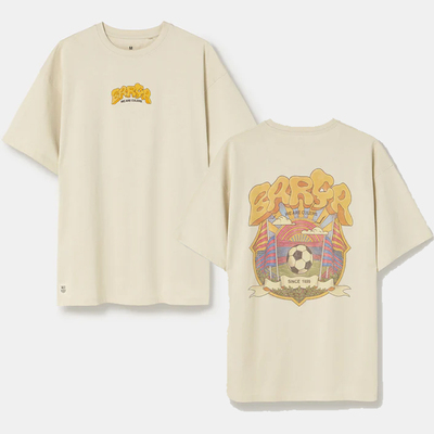 巴萨西甲夺冠同款短袖T恤衫 亚马尔拉菲尼亚 莱万同款圆领纯棉T恤