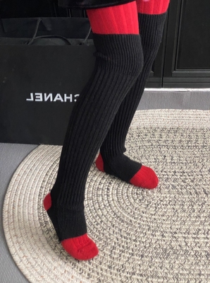 韩系过膝长筒袜针织羊毛宽条大腿靴袜组合长袜套堆堆袜显瘦连脚袜