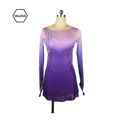 VALEVA花样滑冰表演服女童成人溜冰裙儿童比赛考斯滕演出服渐变