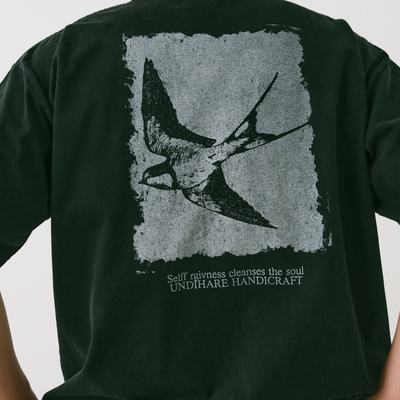 UNDIHARE25SS燕子主题印花T恤