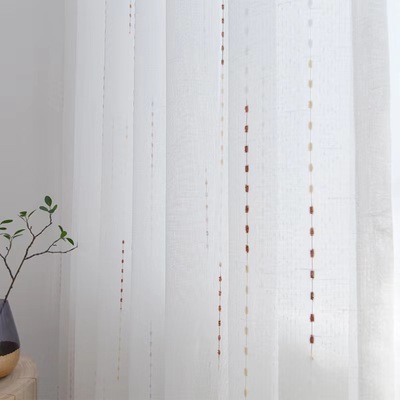 透光简约现代挂钩式客厅纱帘窗纱