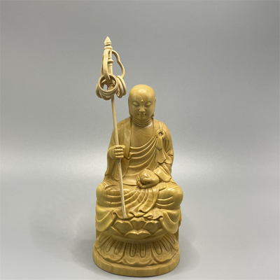 福建中式圆雕地藏王摆件实木木雕