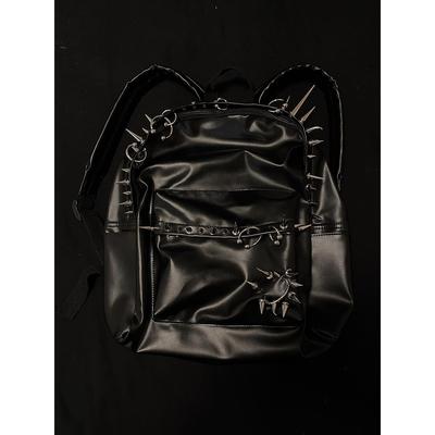 香港正品 Opium 朋克铆钉穿孔穿刺黑皮双肩包潮牌2026新款背包
