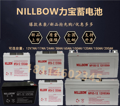NILLBOW力宝蓄电池NP-12V7AH17A24A38A65A100A120AH消防UPS直流屏