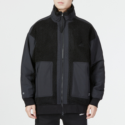 阿迪达斯男装春季仿羊羔绒保暖立领运动夹克外套HP1390 HP1391