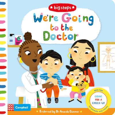 英文原版绘本纸板书 We're Going to the Doctor 看医生 Big Steps系列低幼早教纸板翻翻操作书 儿童日常生活行为习惯培养