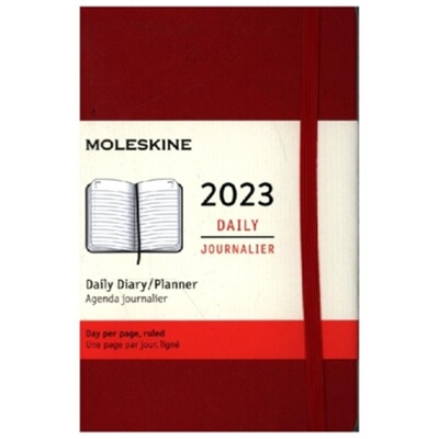 预订【德语】 Moleskine 12 Monate Tageskalender 2023, Pocket/A6, Scharlachrot[8056420859652]
