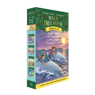 【外文书店】英文原版 神奇树屋 儿童绘本 Magic Tree House Boxed Set  9-12集 套装4本平装  黎明的海豚 午餐时间的狮子北极熊