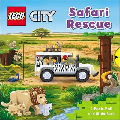 现货  英文原版纸板书 乐高城市 LEGO City. Safari Rescue: A Push, Pull and Slide Book #5【上海外文书店】