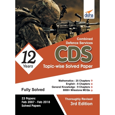 预订不退不换CDS 12 Years Mathematics, English & General Knowledge Topic-wise Solved Papers (2007-2018) - 3rd Edi